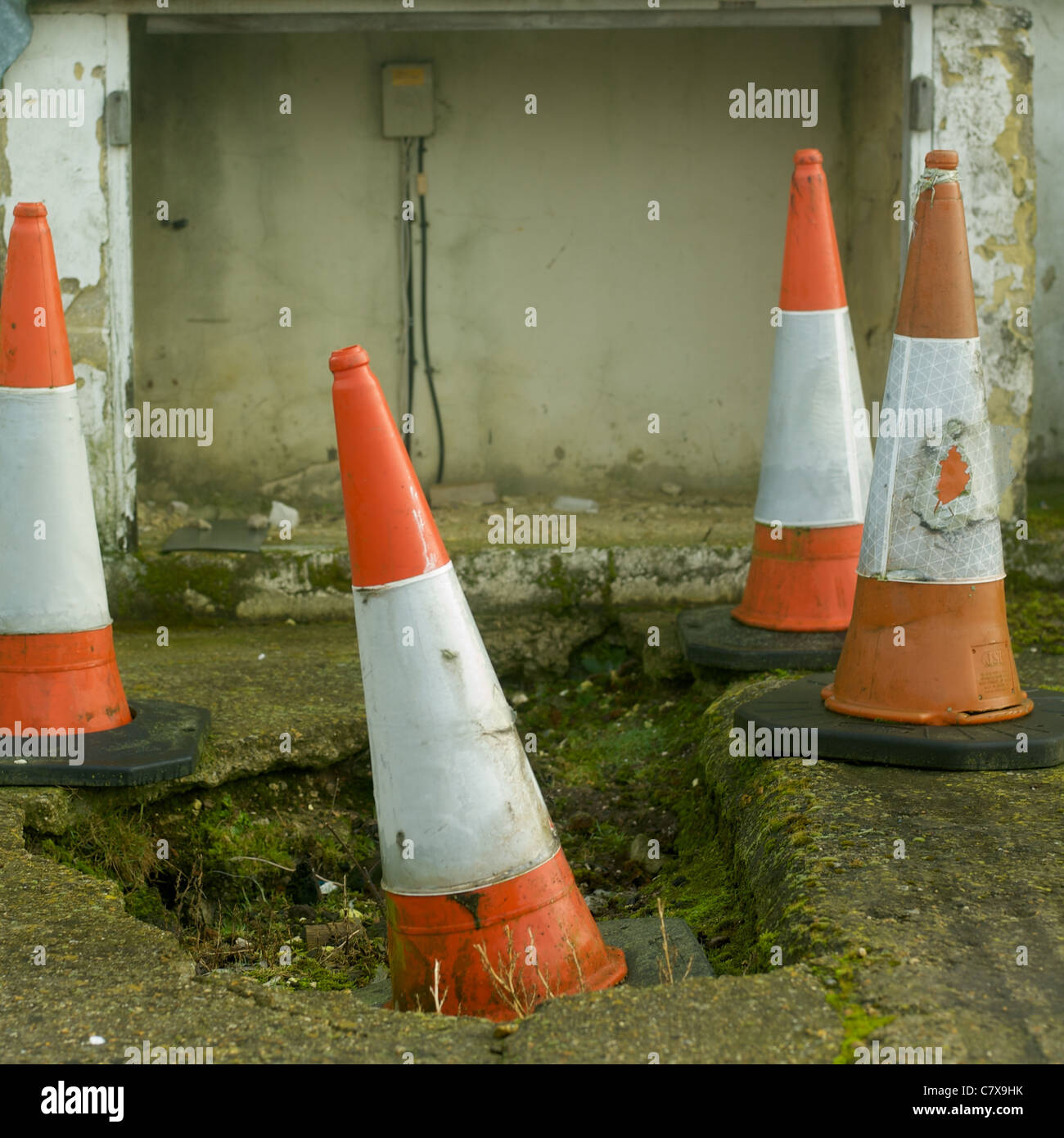 Traffic cone pothole in hi-res stock photography and images - Alamy