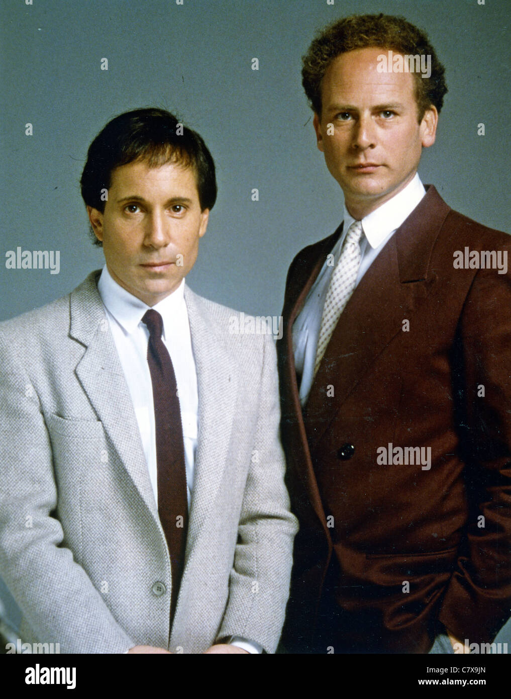SIMON AND GARFUNKEL Promotional photo of Paul Simon at left and Art ...