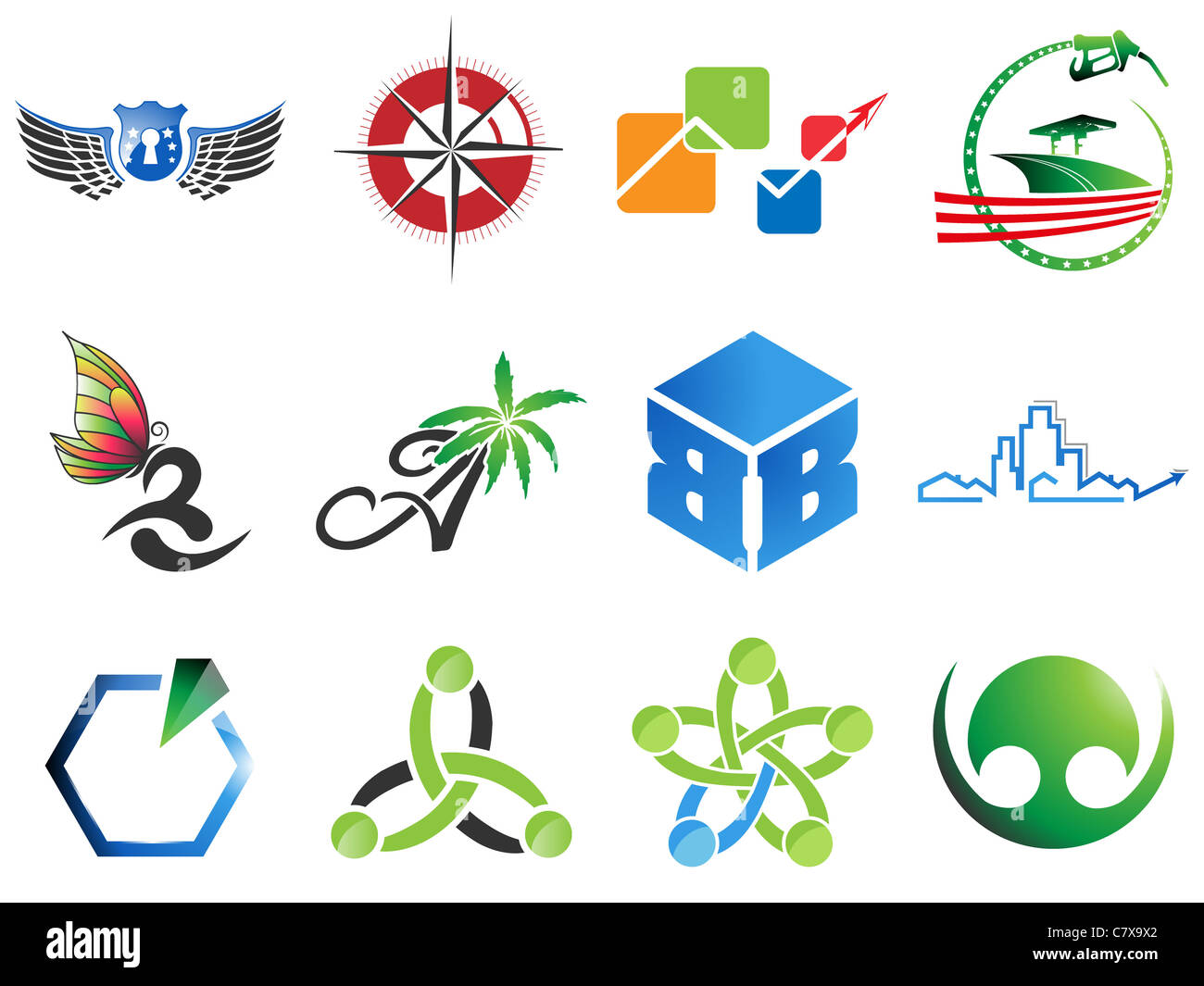 Various logo elements 1 Stock Photo - Alamy