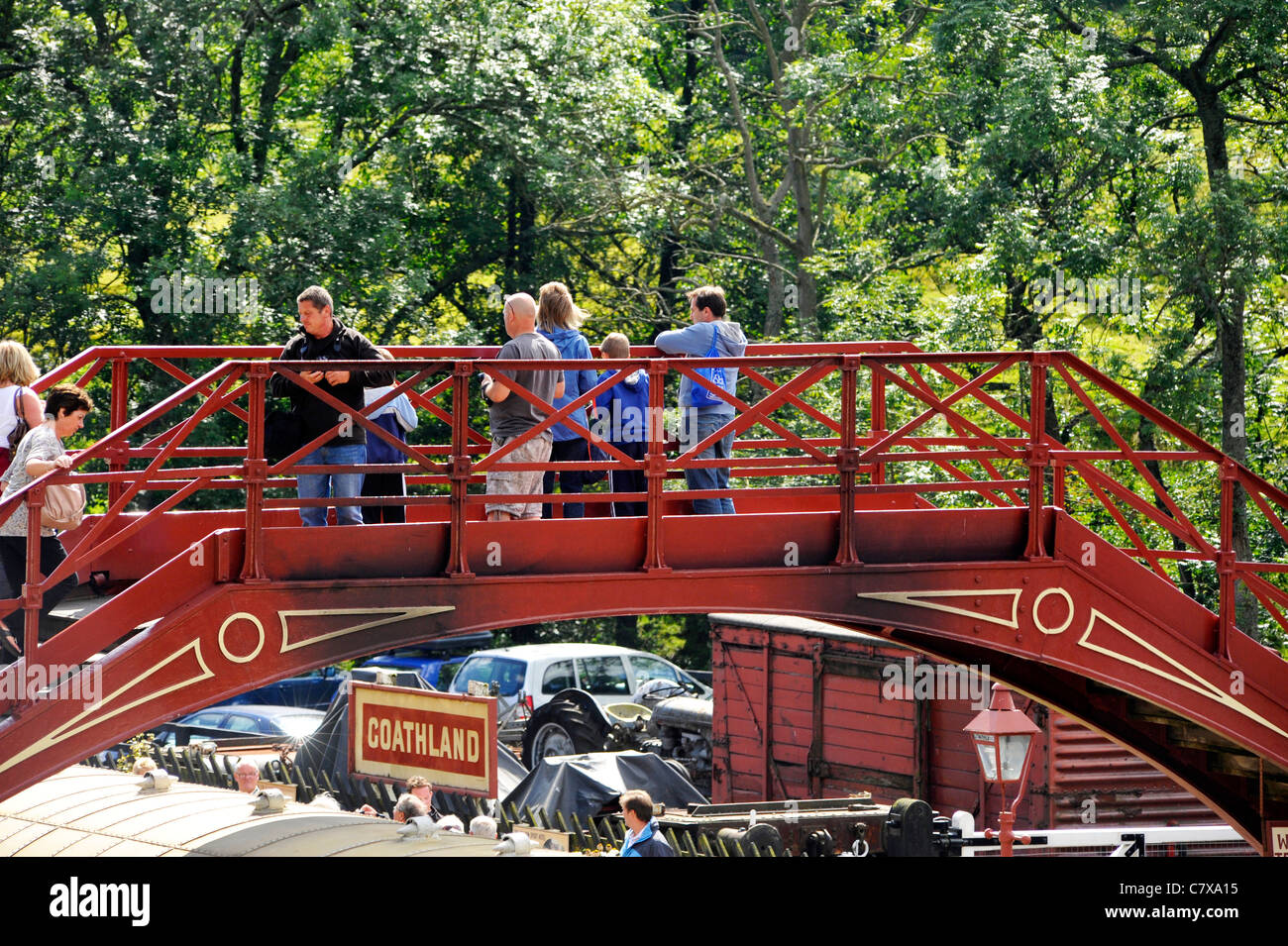 People watching the trains at Goathland Station Stock Photo - Alamy