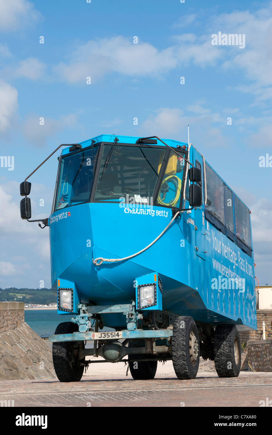 The quirky amphibious vehicle that takes tourists to Elizabeth Castle ...