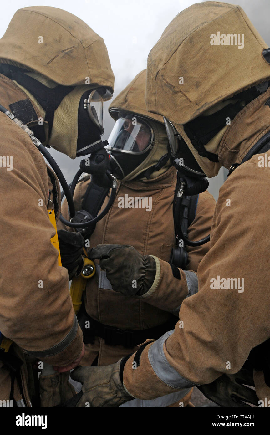 UK Firefighters training at Fire Training Ground Sumburgh Shetland ...
