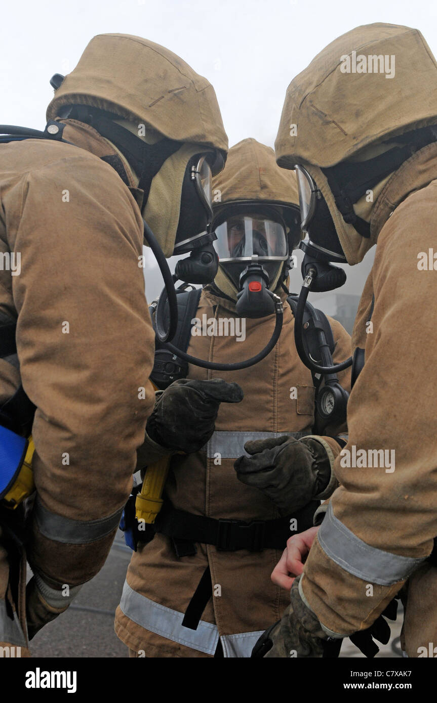 UK Firefighters training at Fire Training Ground Sumburgh Shetland ...