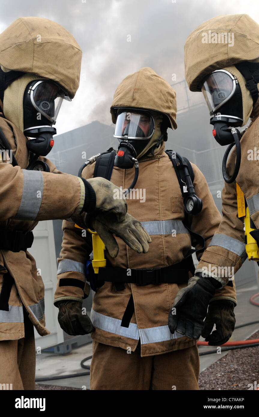 UK Firefighters training at Fire Training Ground Sumburgh Shetland ...