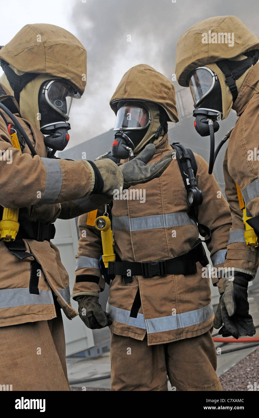 UK Firefighters training at Fire Training Ground Sumburgh Shetland ...