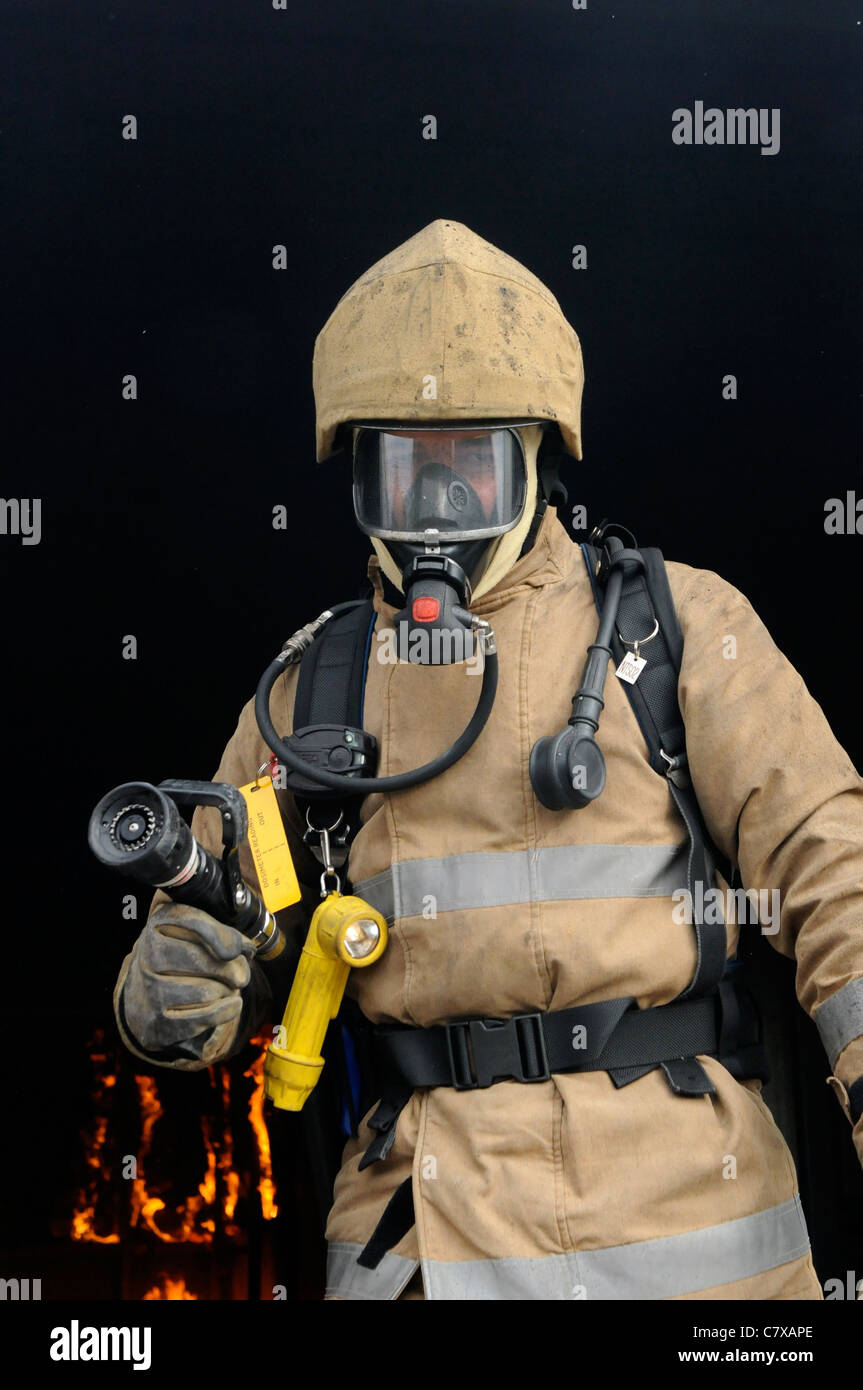 UK Firefighters training at Fire Training Ground Sumburgh Shetland ...