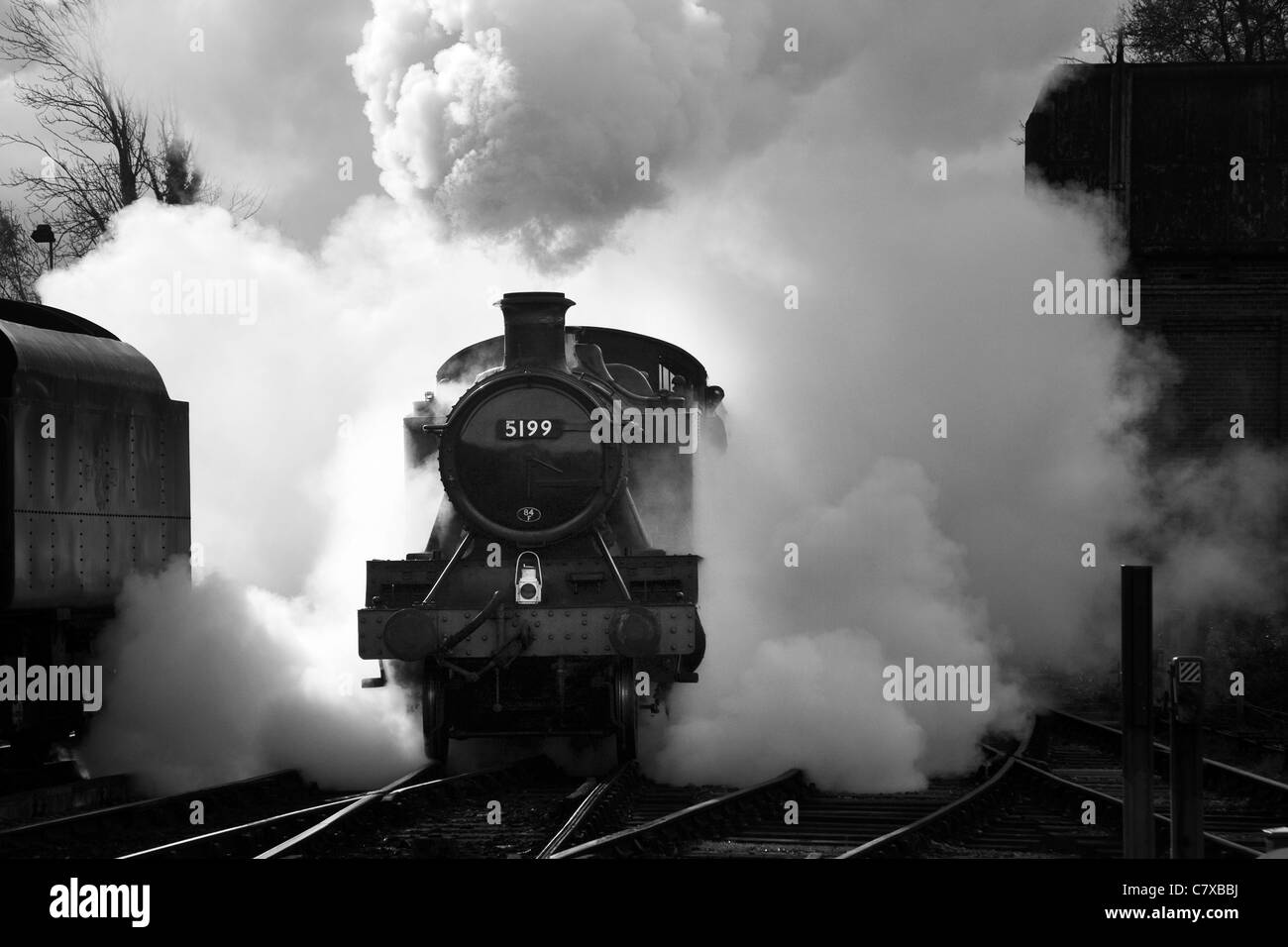 Smoke steam engine Black and White Stock Photos & Images - Alamy