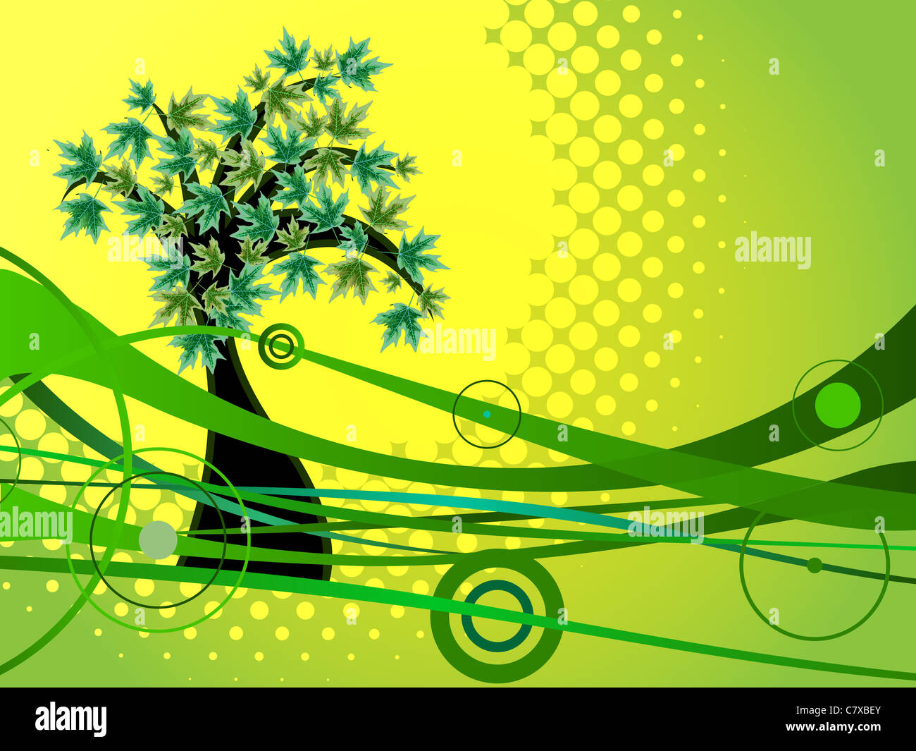 green nature background, abstract vector art illustration Stock Photo ...