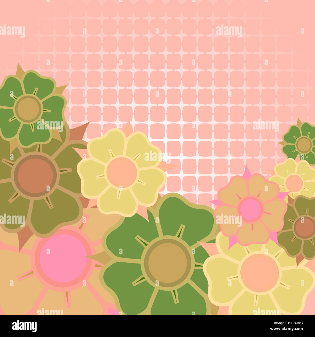 flowers card design, abstract vector art illustration Stock Photo - Alamy