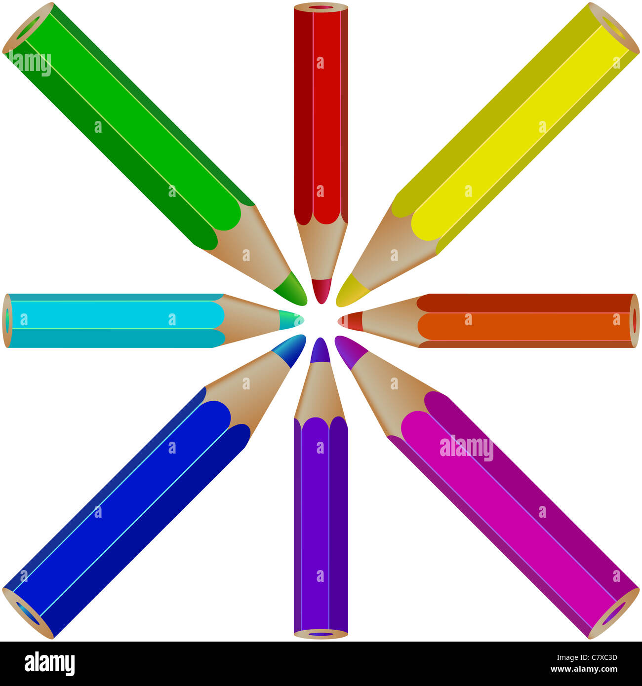 pencils against white background, abstract vector art illustration ...