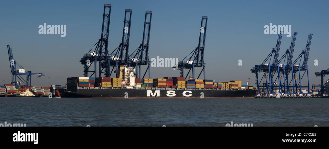 MSC Barbara container ship at port of Felixstowe Stock Photo - Alamy