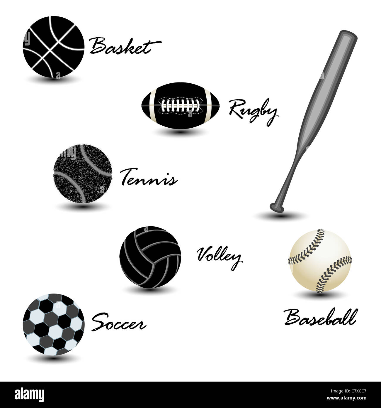 sport balls against white background, abstract vector art illustration ...