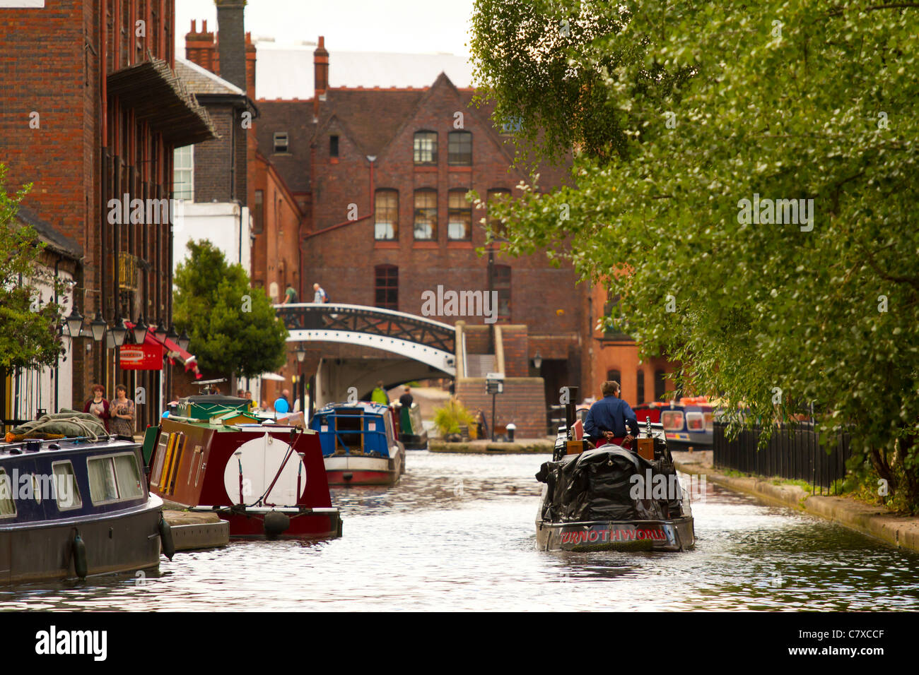 Barge on the canals of Birmingham, West Midlands, England, UK Stock ...