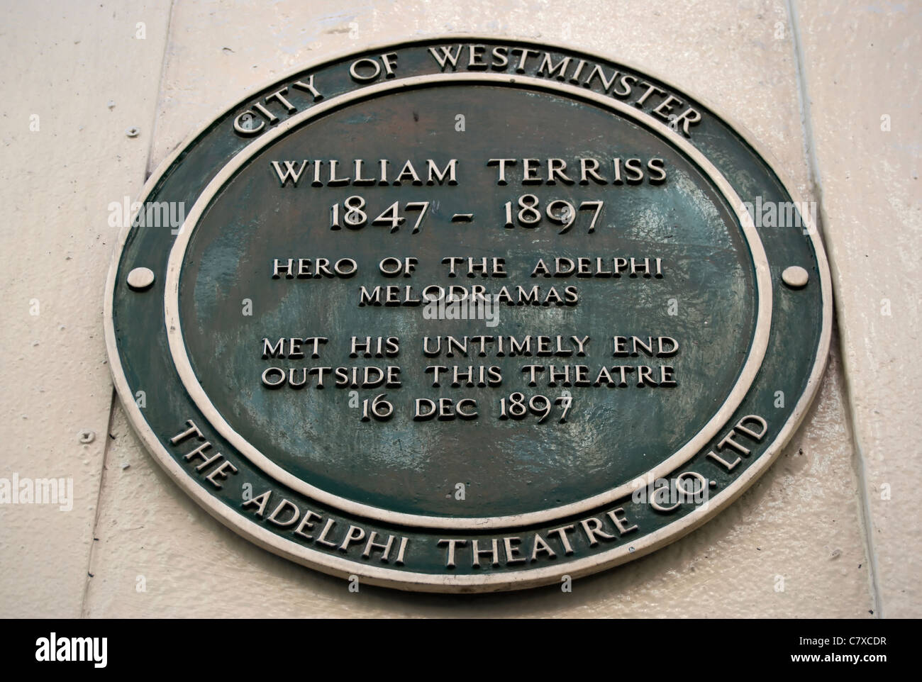 city of westminster plaque commemorating the death of actor william ...