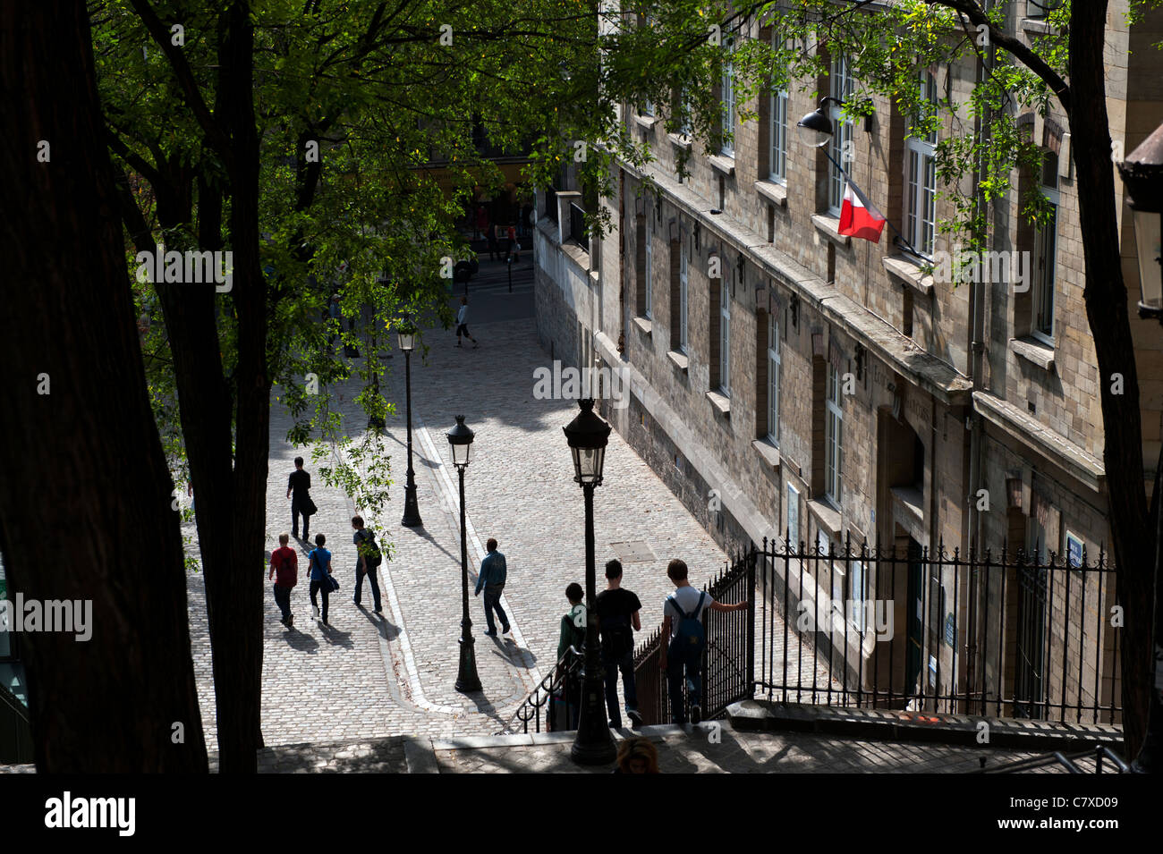 Paris France. Steps climbing to the Sacre Coeur in Montmartre Stock ...