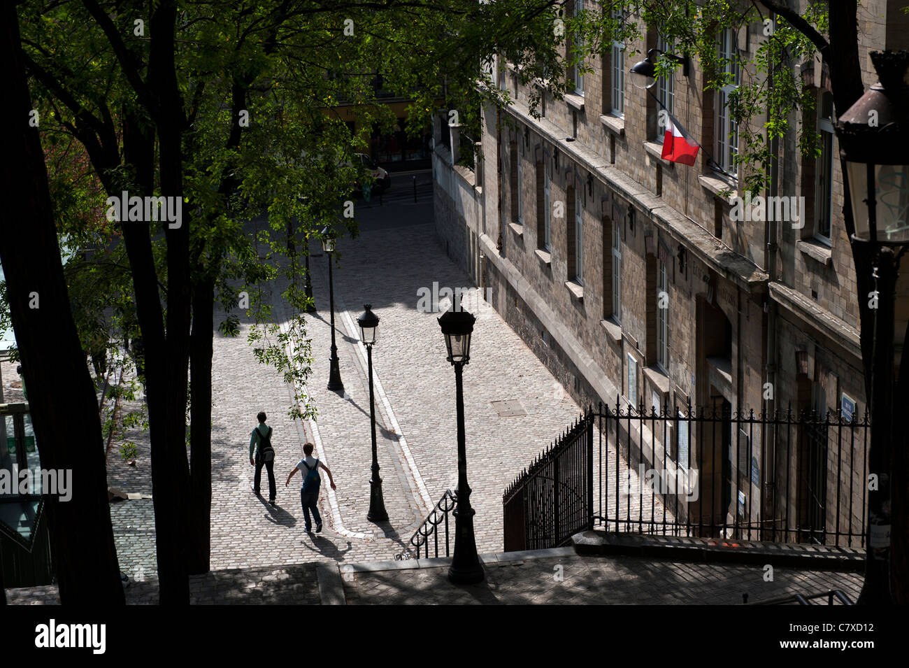 Paris France. Steps climbing to the Sacre Coeur in Montmartre Stock ...