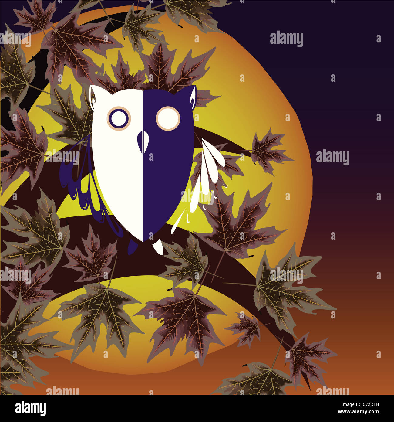 Owl tree art hi-res stock photography and images - Alamy