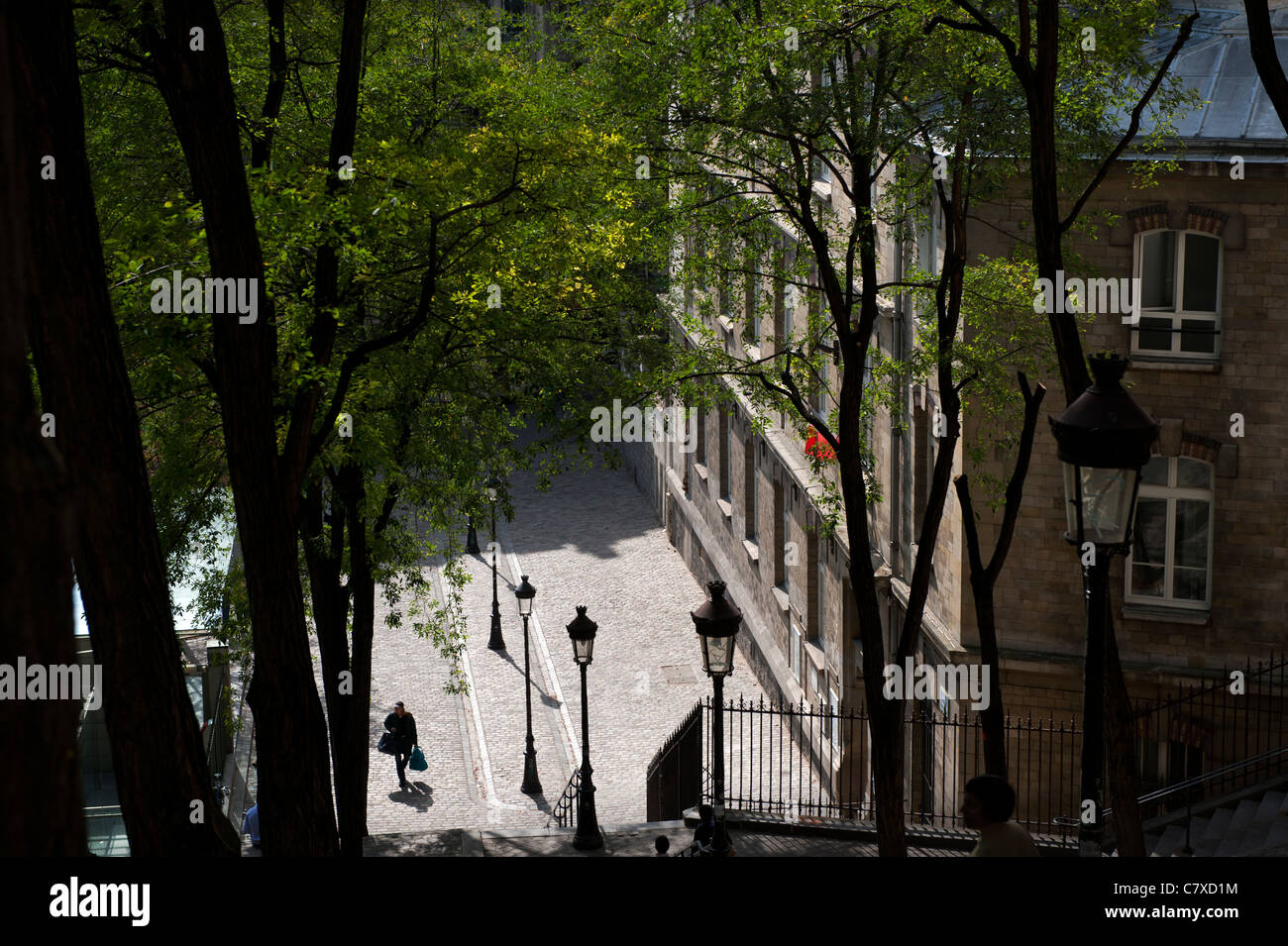 Paris France. Steps climbing to the Sacre Coeur in Montmartre Stock ...