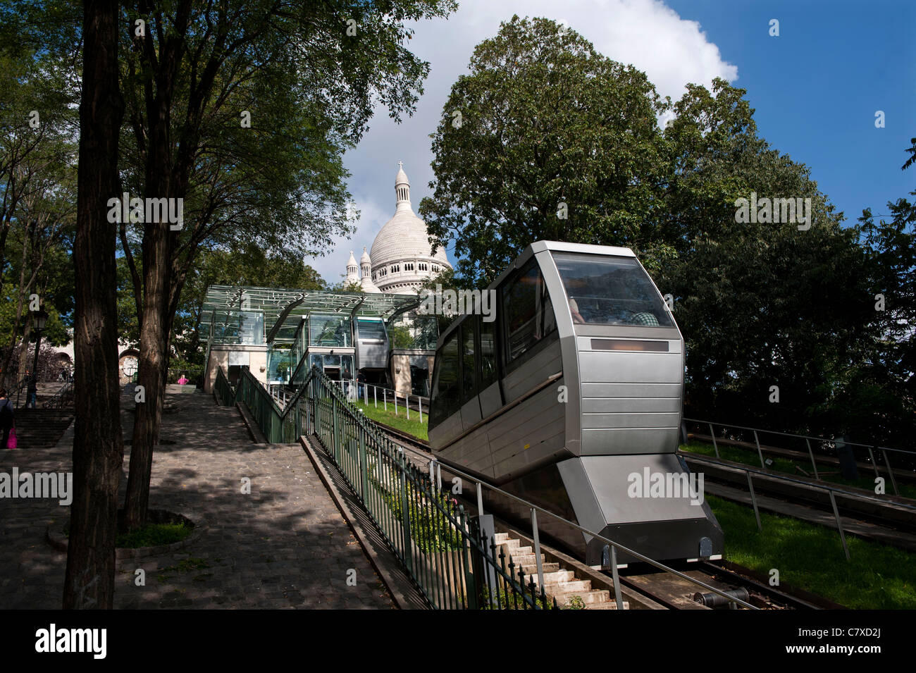 Paris France.Funicular climbing to the Sacre Coeur in Montmartre Stock ...