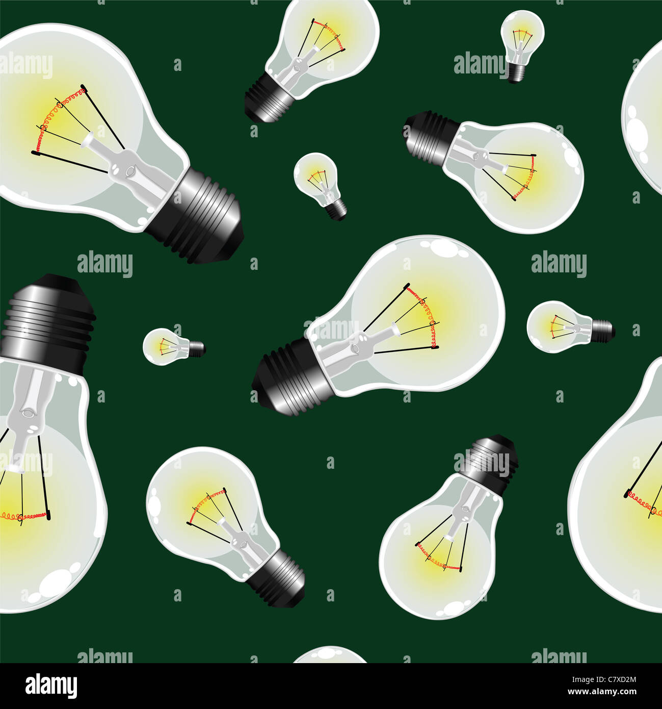 light bulbs seamless texture, abstract pattern; vector art illustration ...
