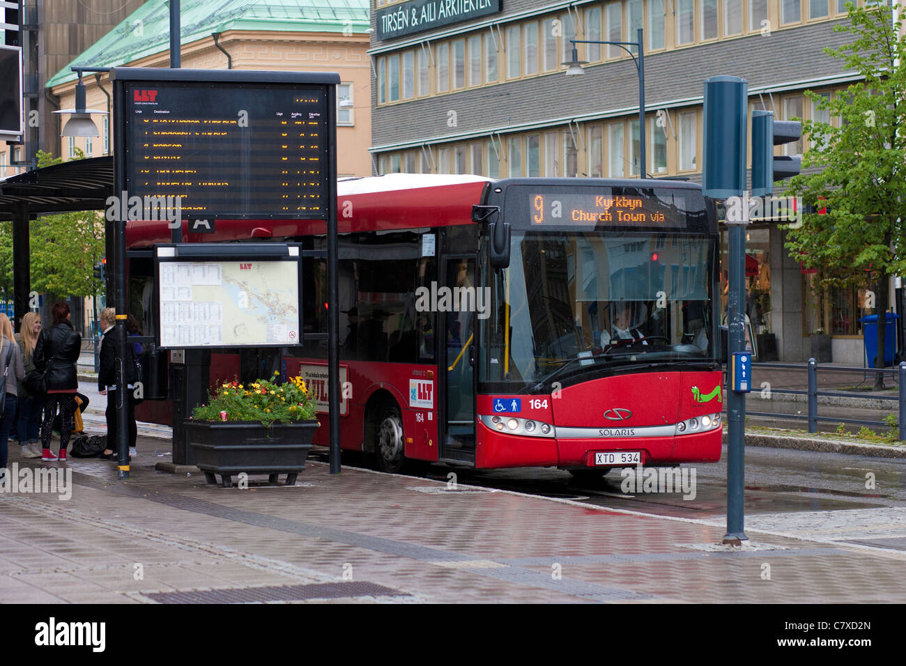 A bus at a bus stop in Luleå Sweden Stock Photo - Alamy
