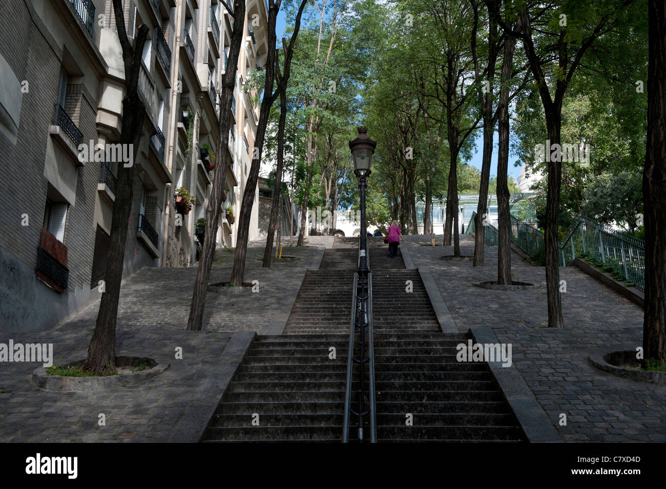 Paris France. Steps climbing to the Sacre Coeur in Montmartre Stock ...