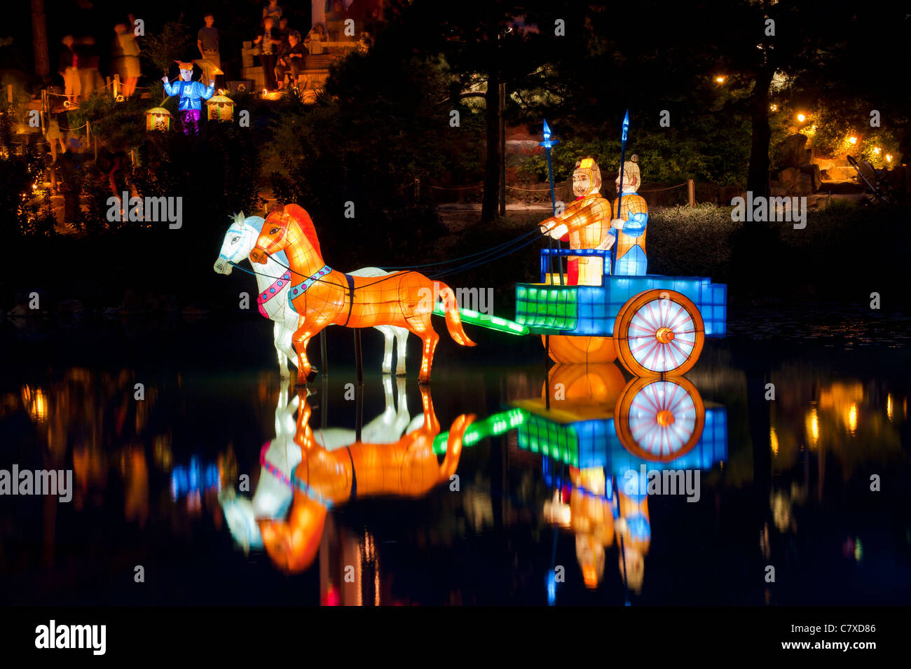 Horse drawn carriage at "The magic of lanterns" exhibition, held at the ...