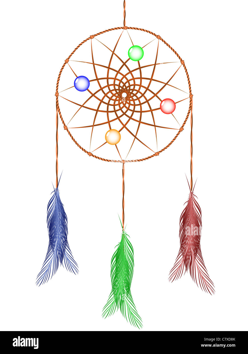 dream catcher against white background, abstract vector art ...