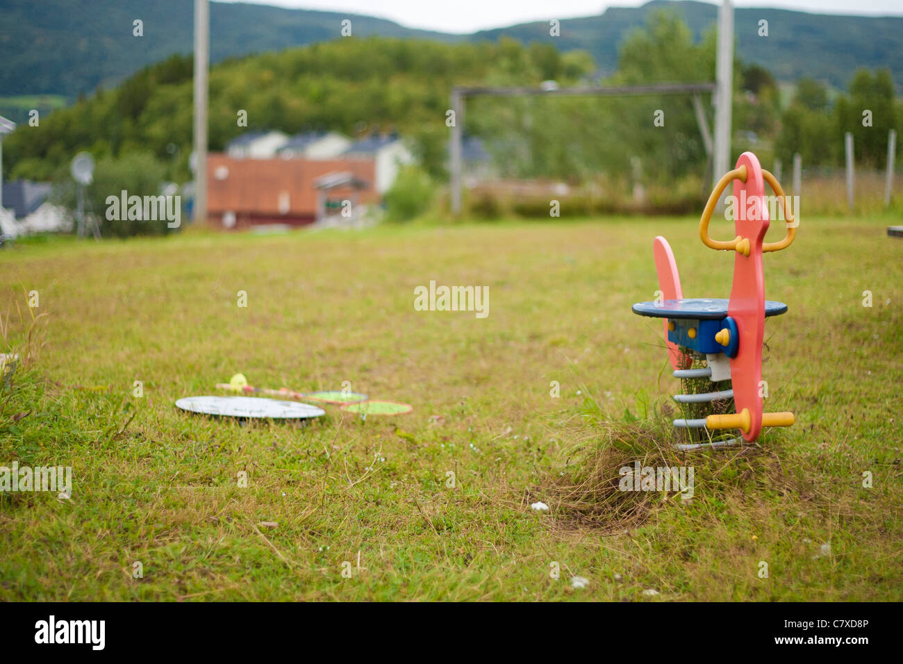 An empty rocker in a playpark Stock Photo - Alamy