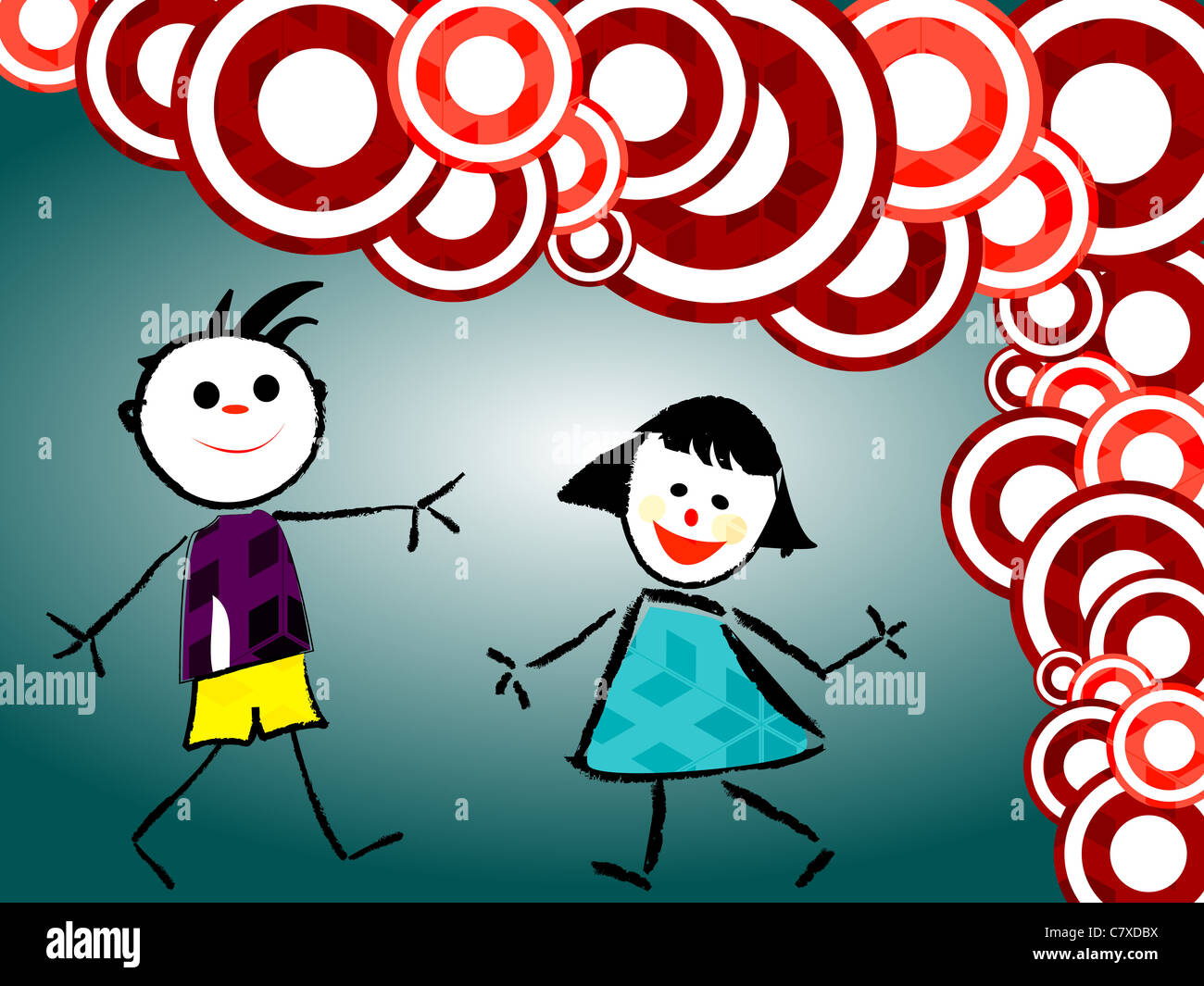 circles and children background, abstract vector art illustration Stock ...