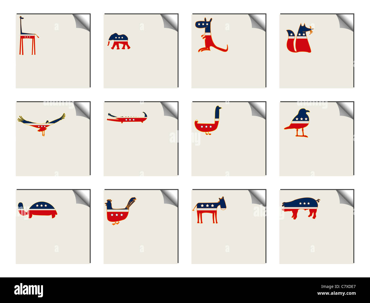 animals paper notes ready for design, abstract vector art illustration ...