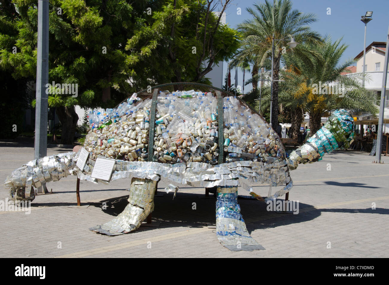 model of a turtle used as a recycling receptacle and contains aluminium ...