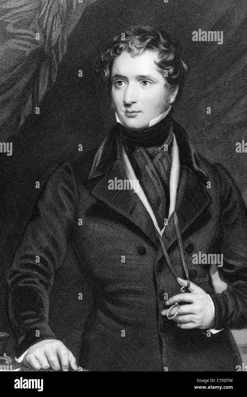 Edward Stanley, 15th Earl of Derby (1826-1893) on engraving from 1837 ...