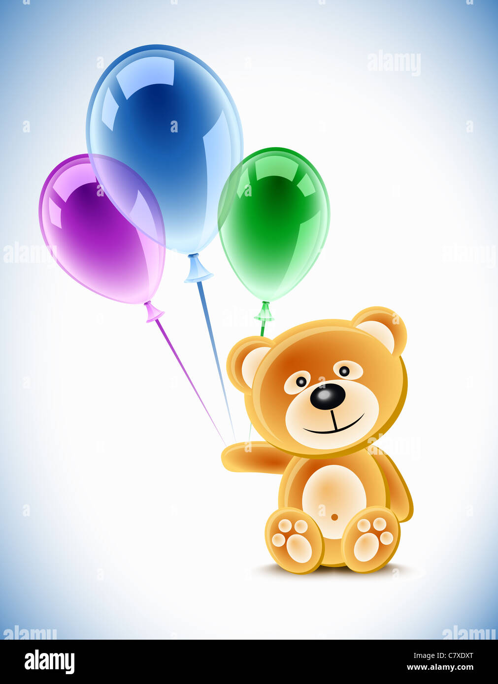 Teddybear holding transparent balloons Stock Photo - Alamy