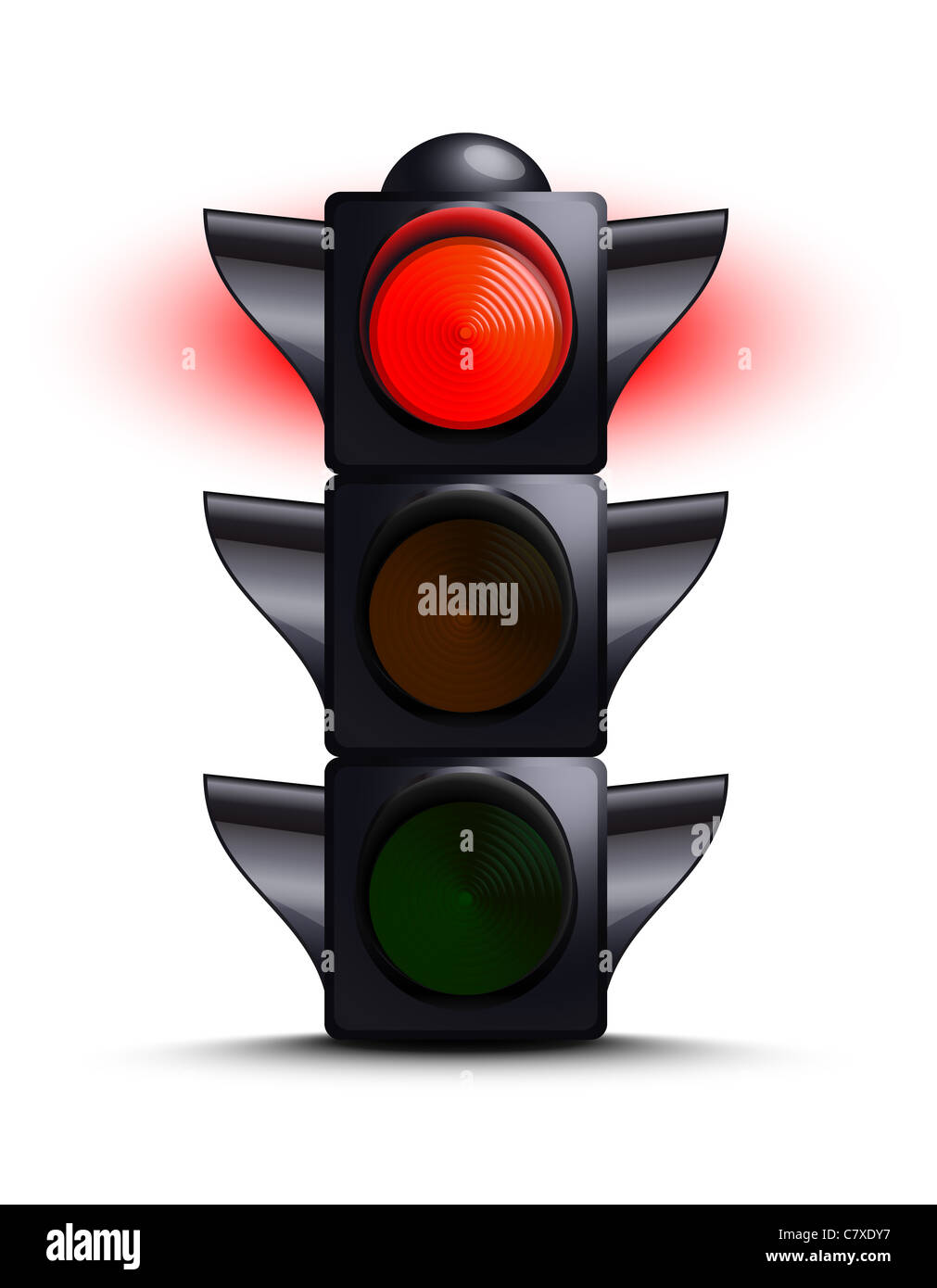 Traffic light on red Stock Photo - Alamy