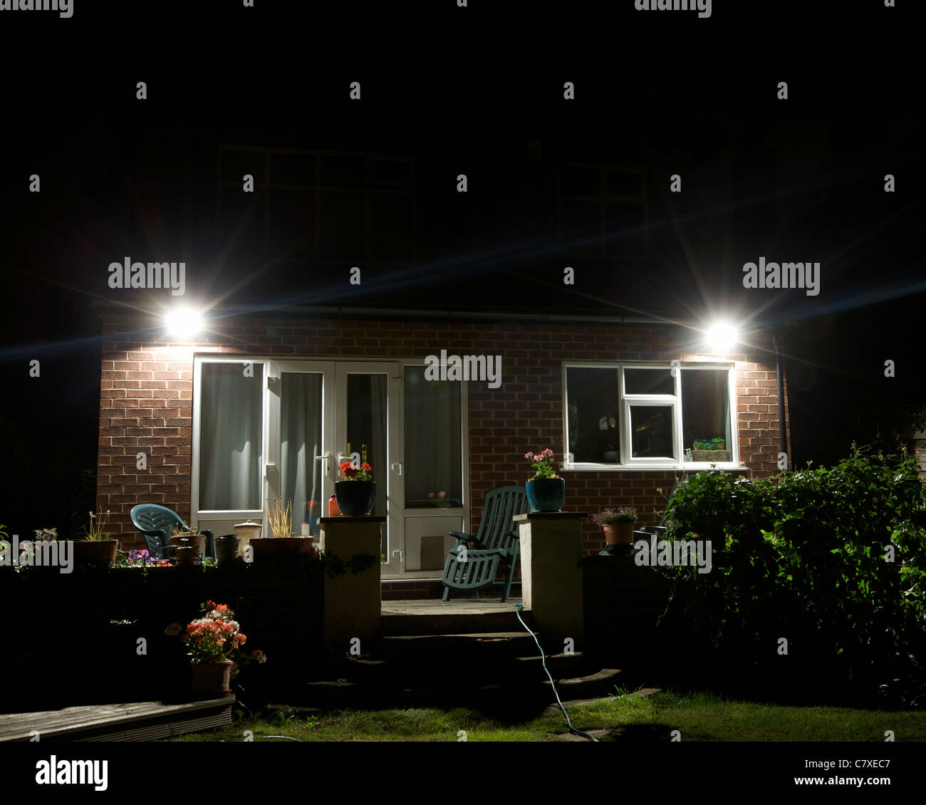 garden night scene Stock Photo - Alamy