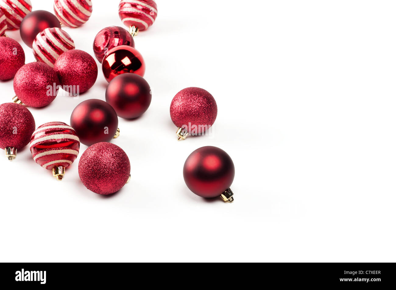 A set of Christmas Baubles over a white background Stock Photo - Alamy