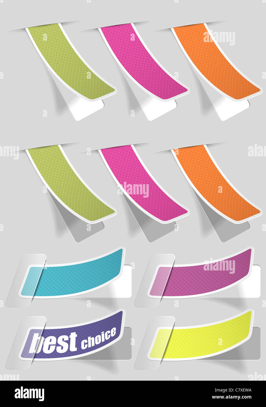 Collect Sticker cut from paper, element for design, vector illustration ...