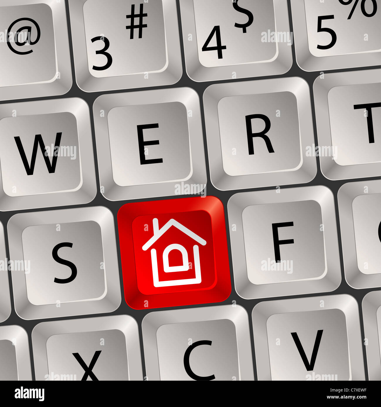 Computer keyboard with a Home key, vector illustration Stock Photo - Alamy