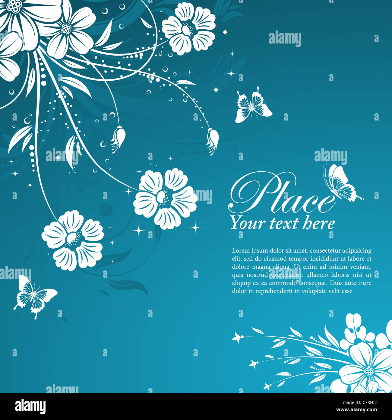 Floral Background with butterfly, element for design, vector ...