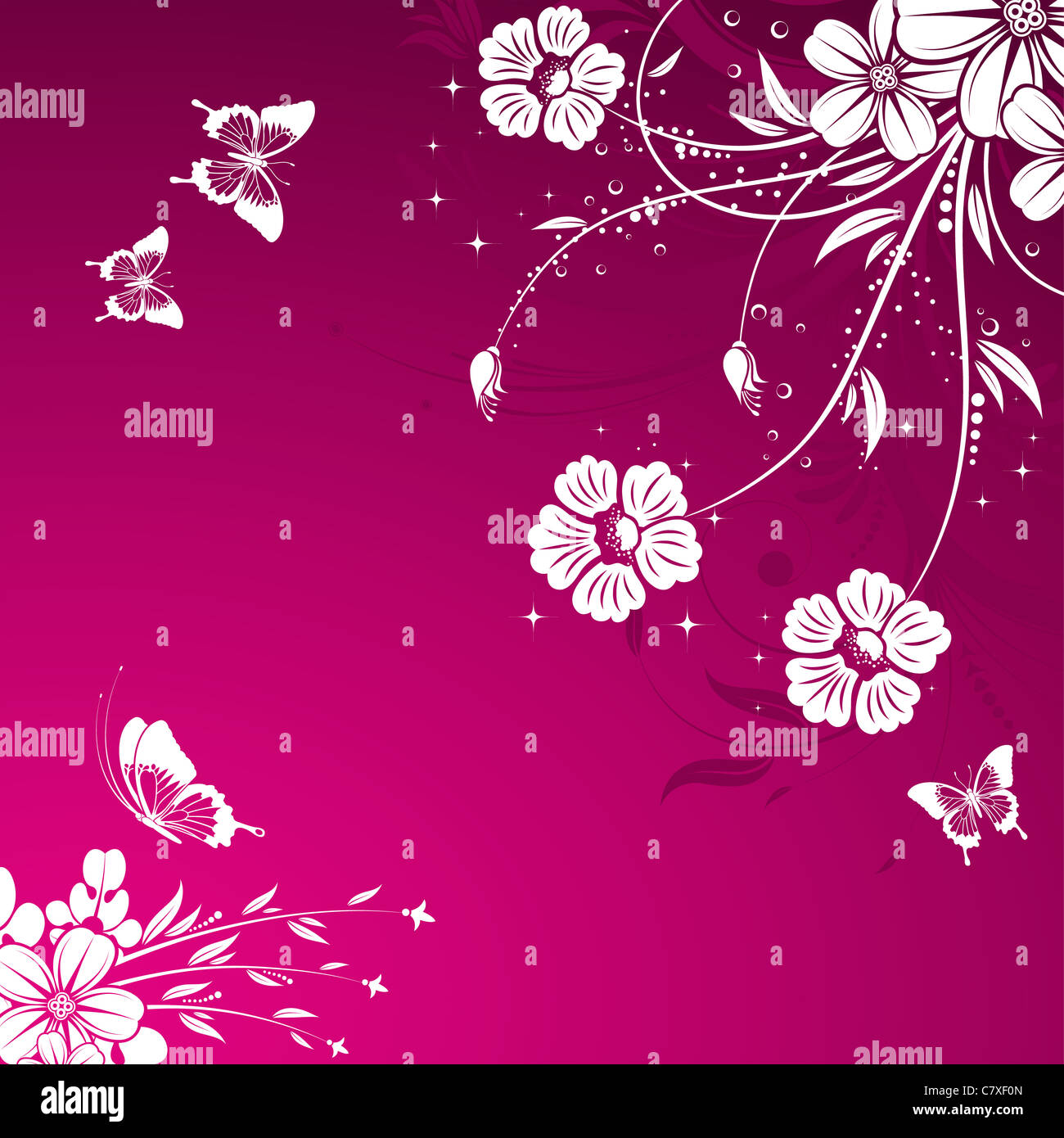 Floral Background with butterfly, element for design, vector ...