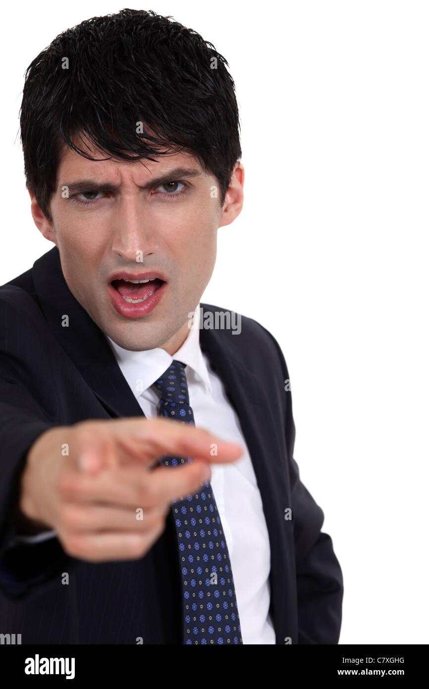 Furious boss yelling employee hi-res stock photography and images - Alamy