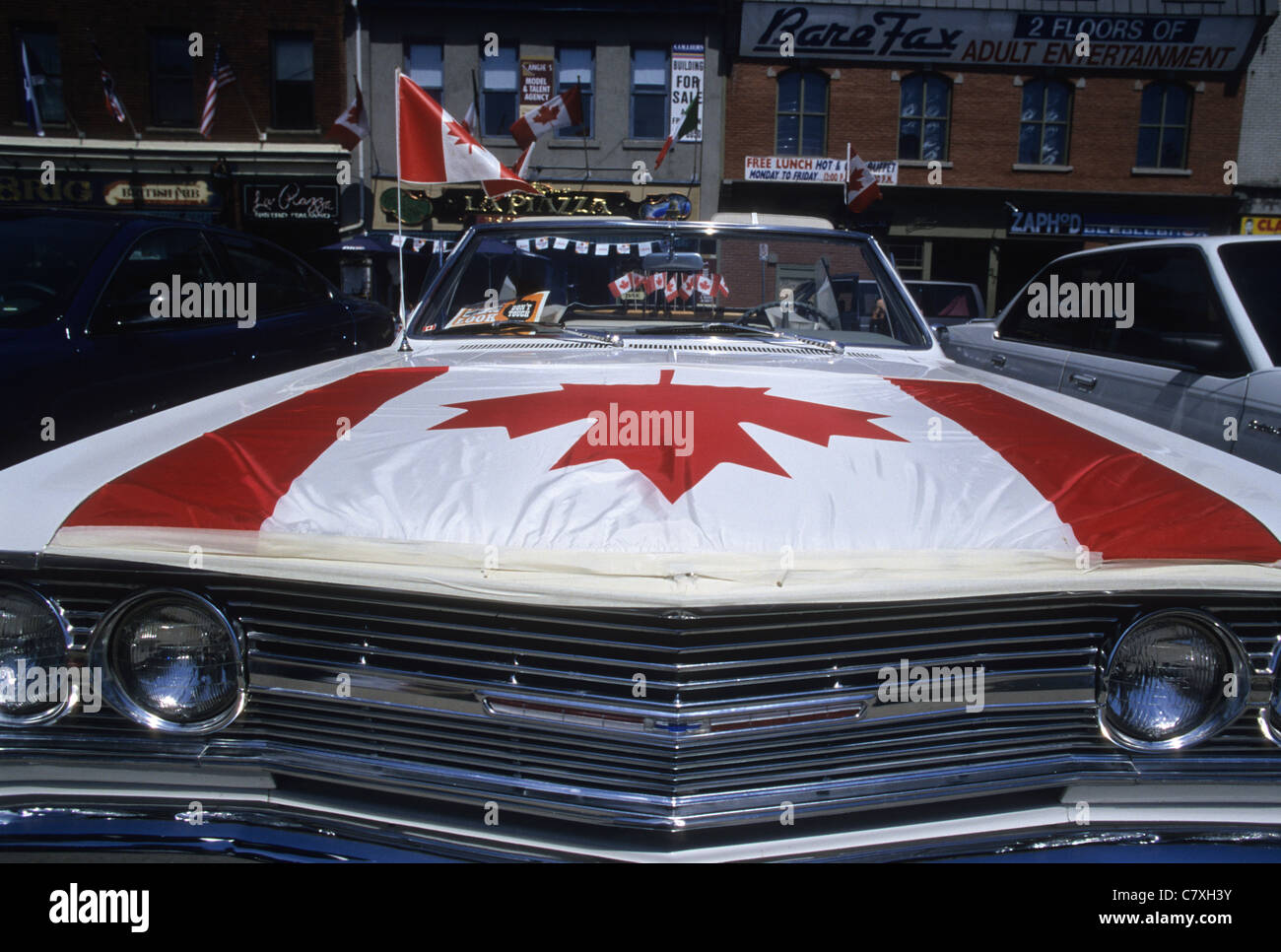 Car covered with Canadian flag, Ottawa, Ontario, Canada Stock Photo - Alamy