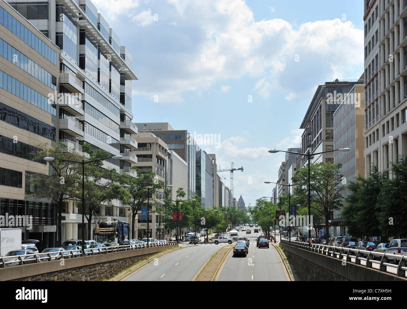K St. NW, Washington DC USA beginning of Washington Circle underpass ...