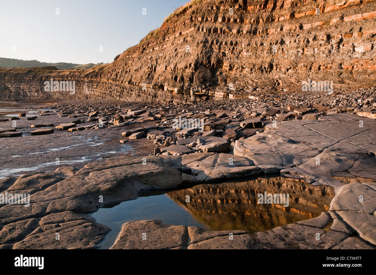 View of a shale outcrop at Kimmeridge Bay, Dorset, UK Stock Photo - Alamy