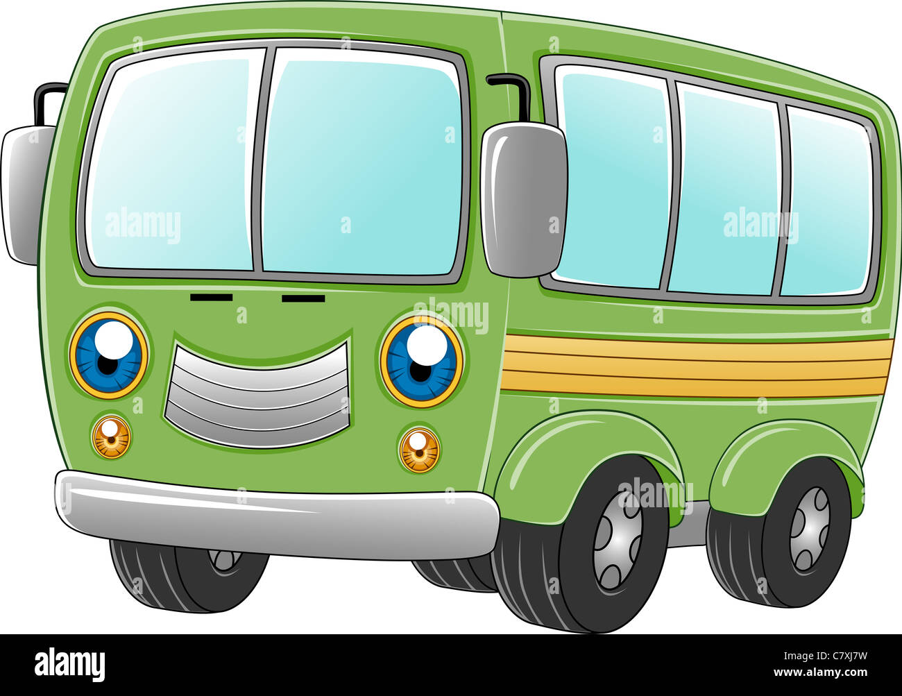 Illustration of a Happy Van Stock Photo - Alamy