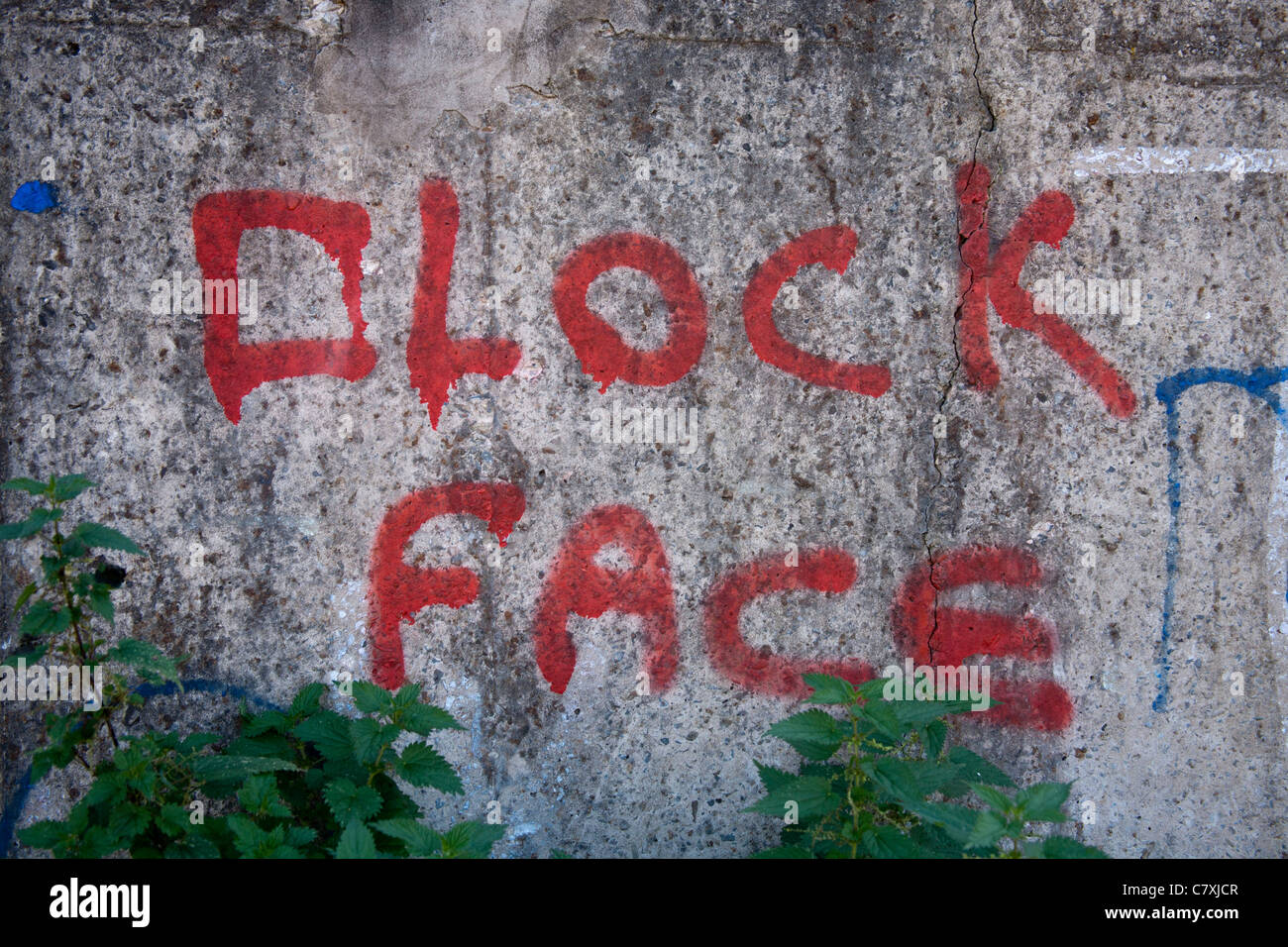 Graffiti at Clock Face Scrawl and Graffiti on a wall in St Helens ...