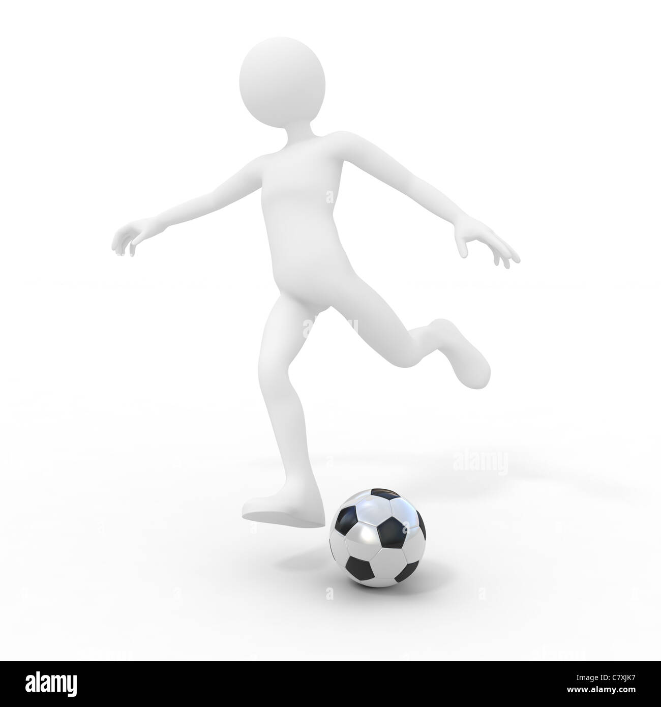 Football player kicking the ball Stock Photo - Alamy