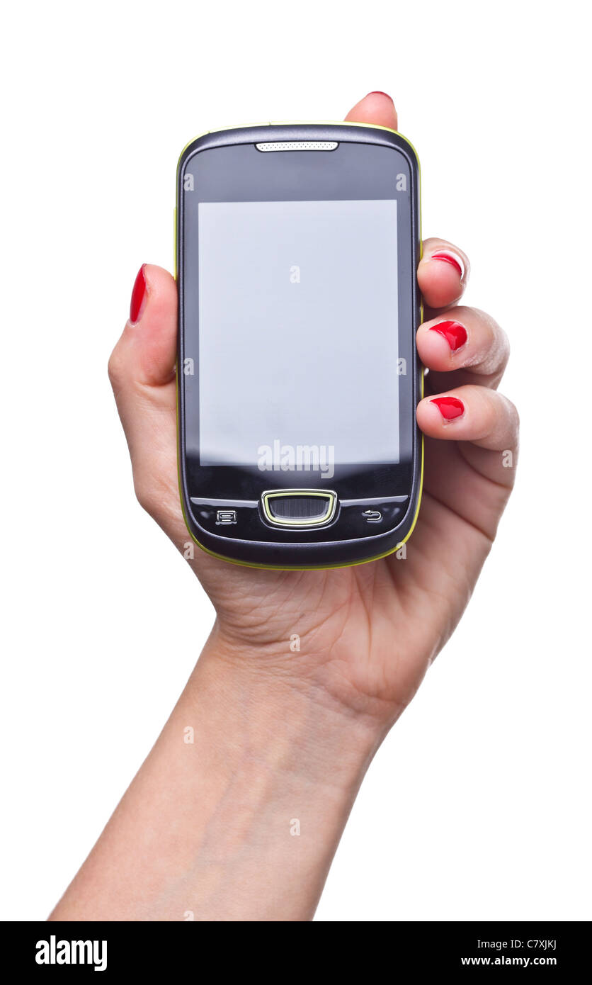 Hand holding smartphone isolated hi-res stock photography and images ...