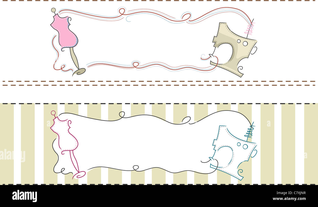 Illustration of a Web Banner with a Dressmaking Theme Stock Photo - Alamy